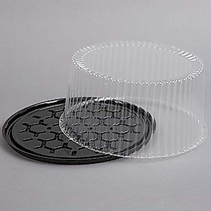 10-11" Plastic Disposable Cake Containers Carriers with Dome Lids and Cake Boards | 3 Round Cake Carriers for Transport | Clear Bundt Cake Boxes/Cover | 2-3 Layer Cake Holder Display Containers