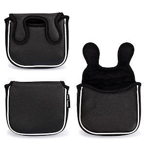 BIG TEETH Golf Square Mallet Putter Cover Headcover fit Center Shaft and Heel Shaft Putters Both Putter Cover Mallet Magnetic Cover Golf Club Protector for Scotty Cameron Odyssey Waterproof