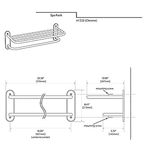 Gatco 1532 18-Inch L Towel Shelf, Chrome
