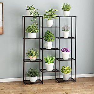 YUJCHMTZN tall black Plant Stand Indoor Metal Plant Stands Outdoor Tiered Plant Shelf for Multiple Plants, 11 Tiers Plant Rack Holder Garden Shelves Flower Stand for Living Room Patio Corner