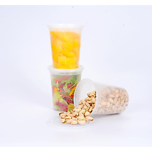 EDI [32 OZ, 40 Sets] Plastic Deli Food Storage Containers with Airtight Lids | Microwave-, Freezer-, Dishwasher-Safe | BPA Free | Heavy-Duty | Meal Prep | Leakproof | Recyclable