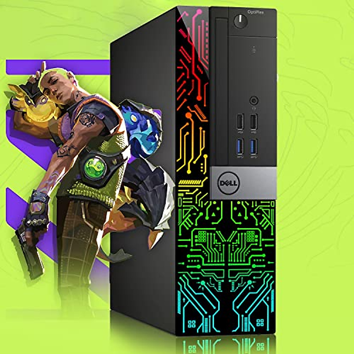 Dell OptiPlex Gaming Desktop RGB Lights Computer Intel Core i5 3.20GHz Radeon RX 550 4GB 16 GB RAM 512GB M.2 NVME (Fast Boot) Windows 10 Pro - WiFi - Bluetooth - HDMI (Renewed)