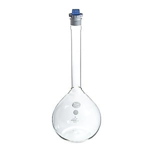 Wilmad-LabGlass LG-8116-126 Class A Volumetric Flask, TC, 4000mL, Size 38 Plastic Stopper