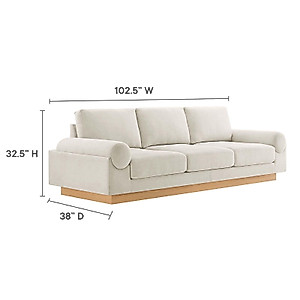 Modway EEI-6401-IVO Oasis Upholstered Fabric Sofa, Ivory