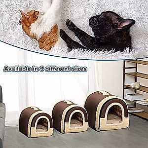 ANPPEX Indoor Dog House, Large Dog Cave Bed, Outdoor Cat House Insulated Igloo Dog House Covered Dog Bed