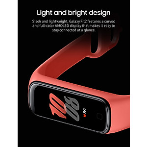 Samsung Galaxy Fit 2 Bluetooth Waterproof Fitness Tracking Smart Band – Red (Renewed)