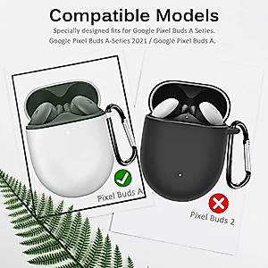 Compatible for Google Pixel Buds A-Series Case Cover, [Front LED Visible] [Keychain] Silicone Protective Cover Case for Google Pixel Buds A Case (Mint Green)