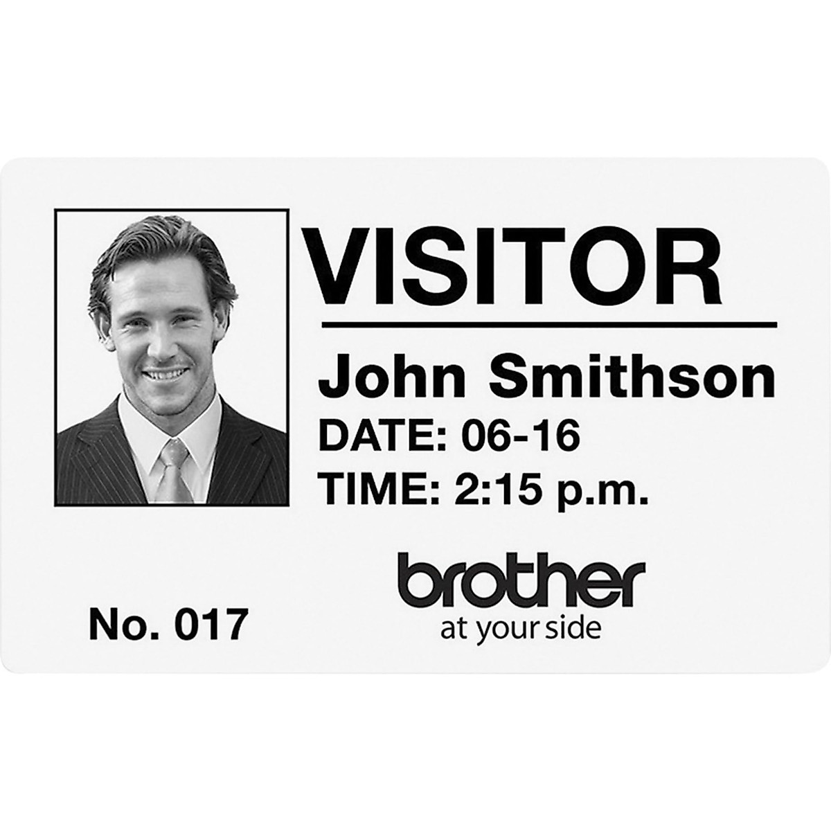 Brother Genuine DK-12343PK Die-Cut Name Badge Paper Labels, 2.3 in x 3.4 in (60 mm x 86 mm) Adhesive Name Badge White Paper Labels, 260 Labels per Roll, (3) Rolls per Box