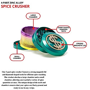 2.5'' Spice & Herb Grinder - Crusher for Dried Spices with Ease (Green)