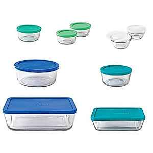 Anchor Hocking Glass Food Storage Containers with SnugFit Lids (20-piece, mixed sizes, glass tempered tough for oven, microwave, fridge, and freezer)