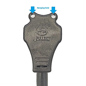 Fullsky FC-EVTT45 Male Generator RV 3 Prong Plug to Female 4 Prong 14-50R Receptacle 3 Prong to 4 Prong EV Charge Adapter Cord NEMA TT-30P to 14-50R 30A to 50A Output 30Amp 125Volt(Only for EV use)