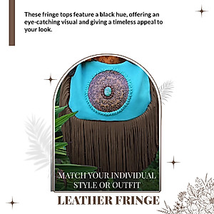 HHH Design Light Chocolate Leather Fringe | Leather Fringes are Designed for A Customizable Fit | Fringe Embellishment for Purses, Jackets or Other Accessories | Leather Fringe Outfits for Women