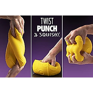 Giant Cheese Stress Ball: A squeezable stress buster that looks like a block of cheese!
