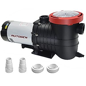 AUTOGEN Pool Pump, 2.0 HP 8000 GPH 115V/230 V Swimming Pool Pump, 1500 W Dual Voltage Pool Pumps Above Ground with Strainer Basket and Drain Plug 60HZ Silent Operation, UL for Security