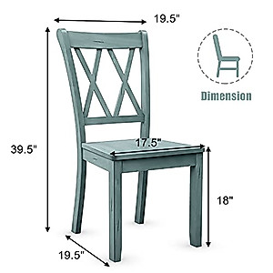 Giantex Set of 4 Dining Chairs, Rubber Wood Dining Room Chair, Farmhouse Dining Side Chairs, Max Load 400 Lbs, Wooden Kitchen Chairs for Home Kitchen, Dining Room