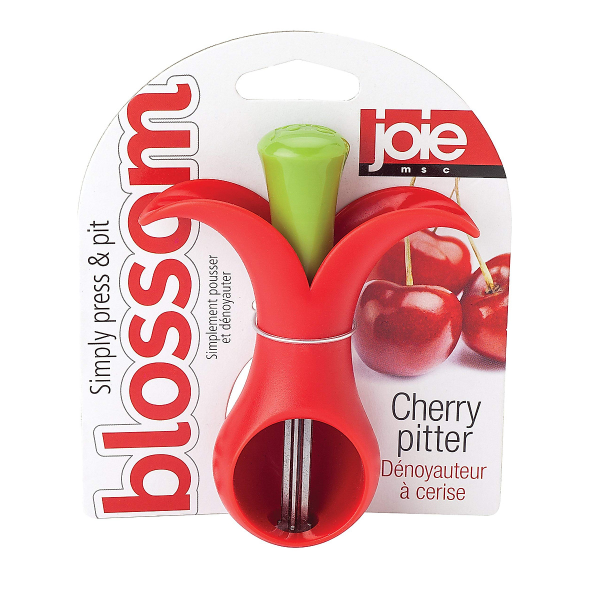 Joie Blossom Cherry Pitter, Red and Green, 1 Count