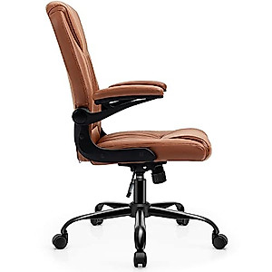 JFGJL Brown Executive Office Chairs PU Leather Computer Desk Chair Extra