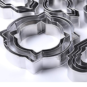 16 Pieces Frame Fondant Cutters Stainless Steel Sugar Cookie Cutters for Birthday Wedding Baby Shower Cookies Fondant Decorations