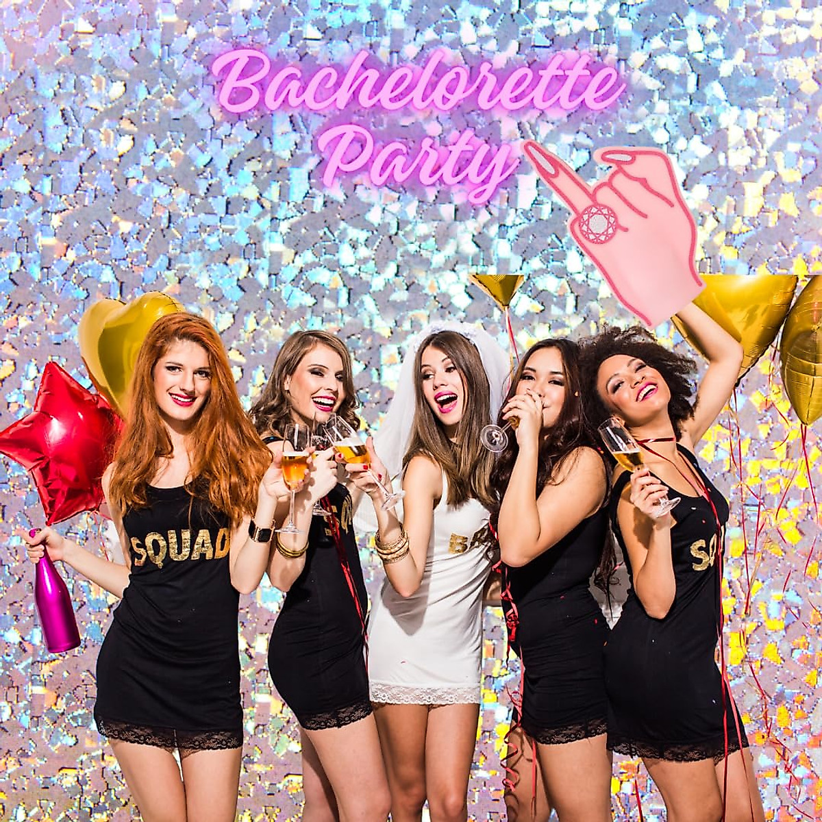 VENUS ALLURE Bachelorette Party Foam Finger Engagement Ring - Bride-to-Be Photo Prop, Bridal Shower & Wedding Decoration