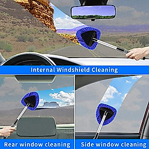 HORDALOR 17Pcs Car Interior Detailing Kit with Windshield Cleaning Tool, Detailing Brush Set, Leather & Textile Car Interior Brush,Car Duster, Car Interior Cleaning Kit,Complete Car Interior Care Kit