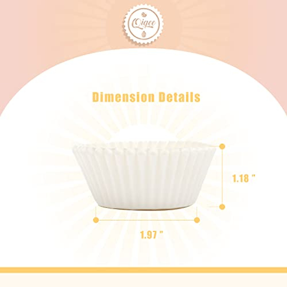 1000pcs White Cupcake Liners Muffin Linner No Smell, Food Grade Baking Cups（Standard Size）qiqee