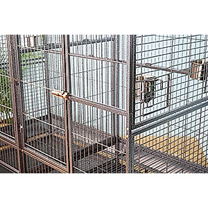 Double Cage with Center Divider for Bird Parrot Aviary W64xd32xh73