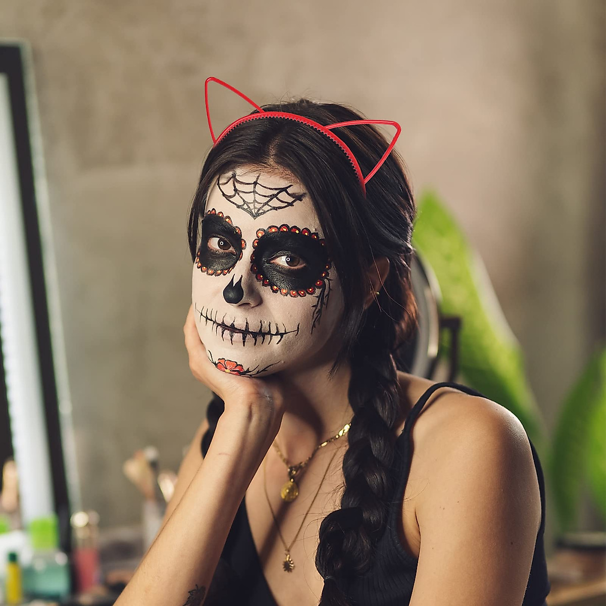 Rhoxshy Plastic Cat Ears Headband Cat Headbands for Girls Women Multicolor Head Hoops Sawtooth Kitty Ears Hairbands (Colorful)