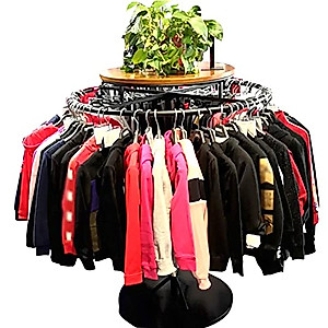 HIYOUGO Round Clothing Rack Retail Spiral Dress Rack Retail Store Suppliesshoe Rack Shirt Garment Pipe Rack for Clothes Boutique Supplies Display Portable Floor-standing Hanging Rack (Color : Brown)