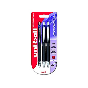 uni-ball Jetstream Retractable SXN-210 Rollerball Pen - Blue, Pack of 3