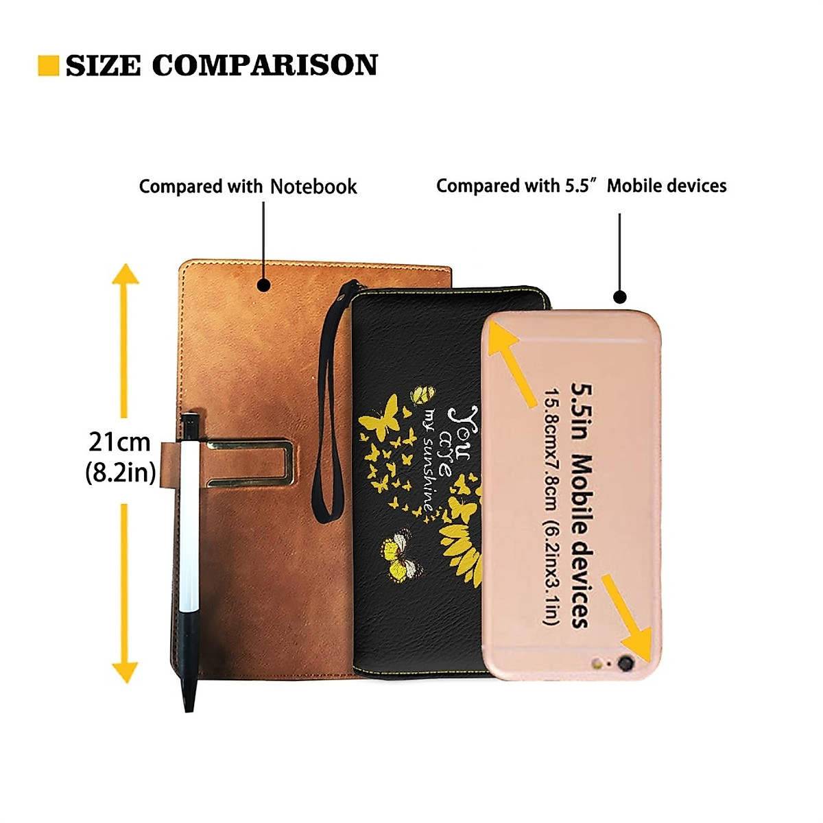 SCRAWLGOD Butterfly Women Wallets RFID Blocking Leather Wristlet Zipper Around Organizer Large Travel Card Holder Purse