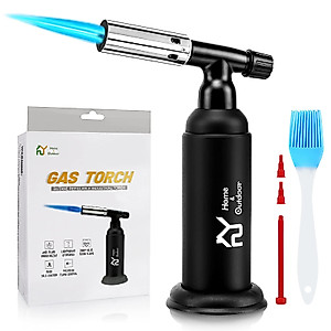 S.Y. Butane Torch, Refillable Professional Industrial Kitchen Blow Torch Lighter Fit All Butane Tanks with Reverse Use for Soldering, Welding, Crafts, BBQ, Baking, Camping (Butane Gas Not Included)