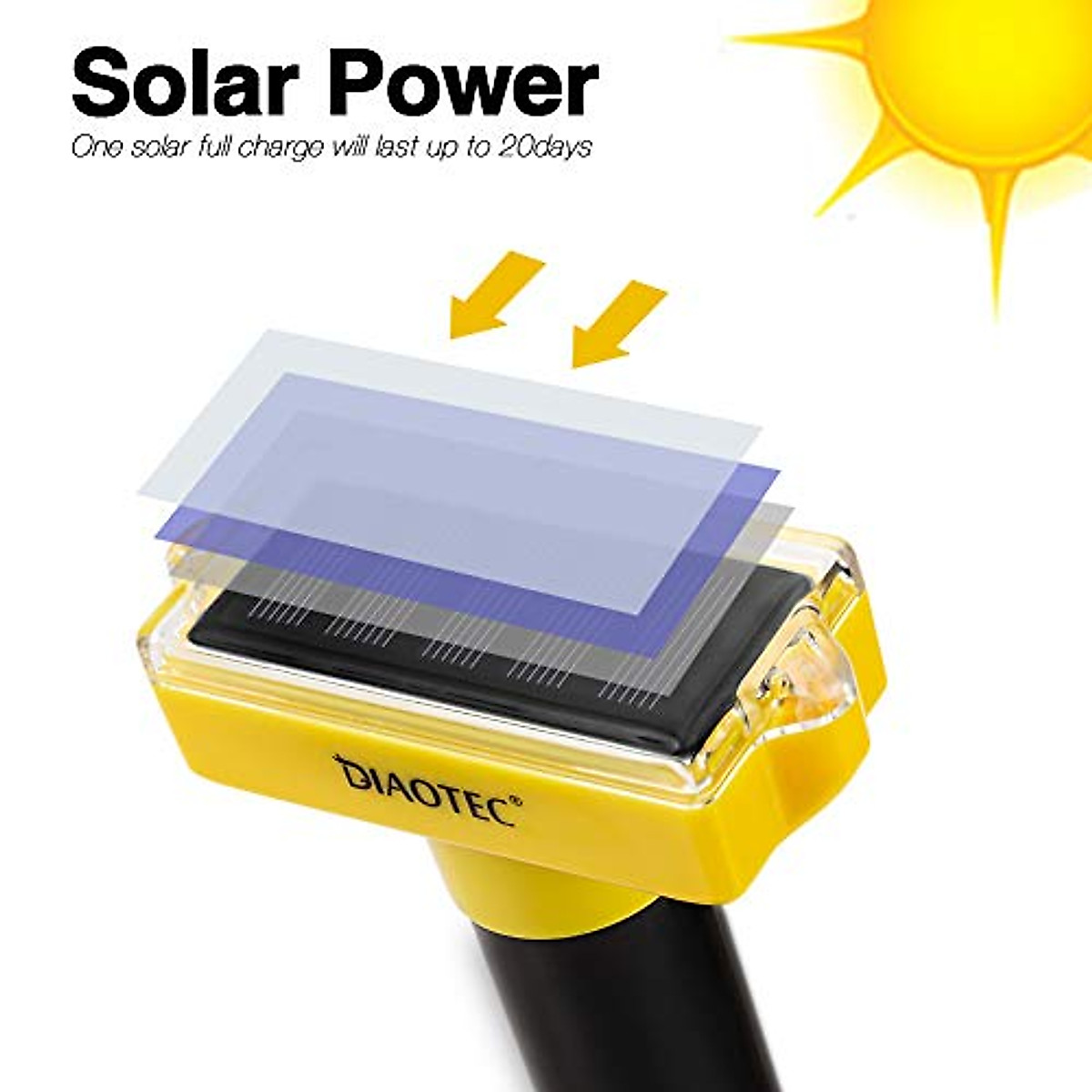 Diaotec Mole Repellents Solar Powered Groundhog Repellent Vole Repellent Outdoor Sonic Spike Pest Control to Keep Rodents Away from Your Lawn and Garden