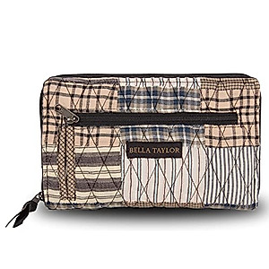 Bella Taylor | Wrist Strap Wallet | Multi Card Quilt Wristlet Wallet | Clutch Wallet | Quilted Cotton Country Patchwork | Ashmont