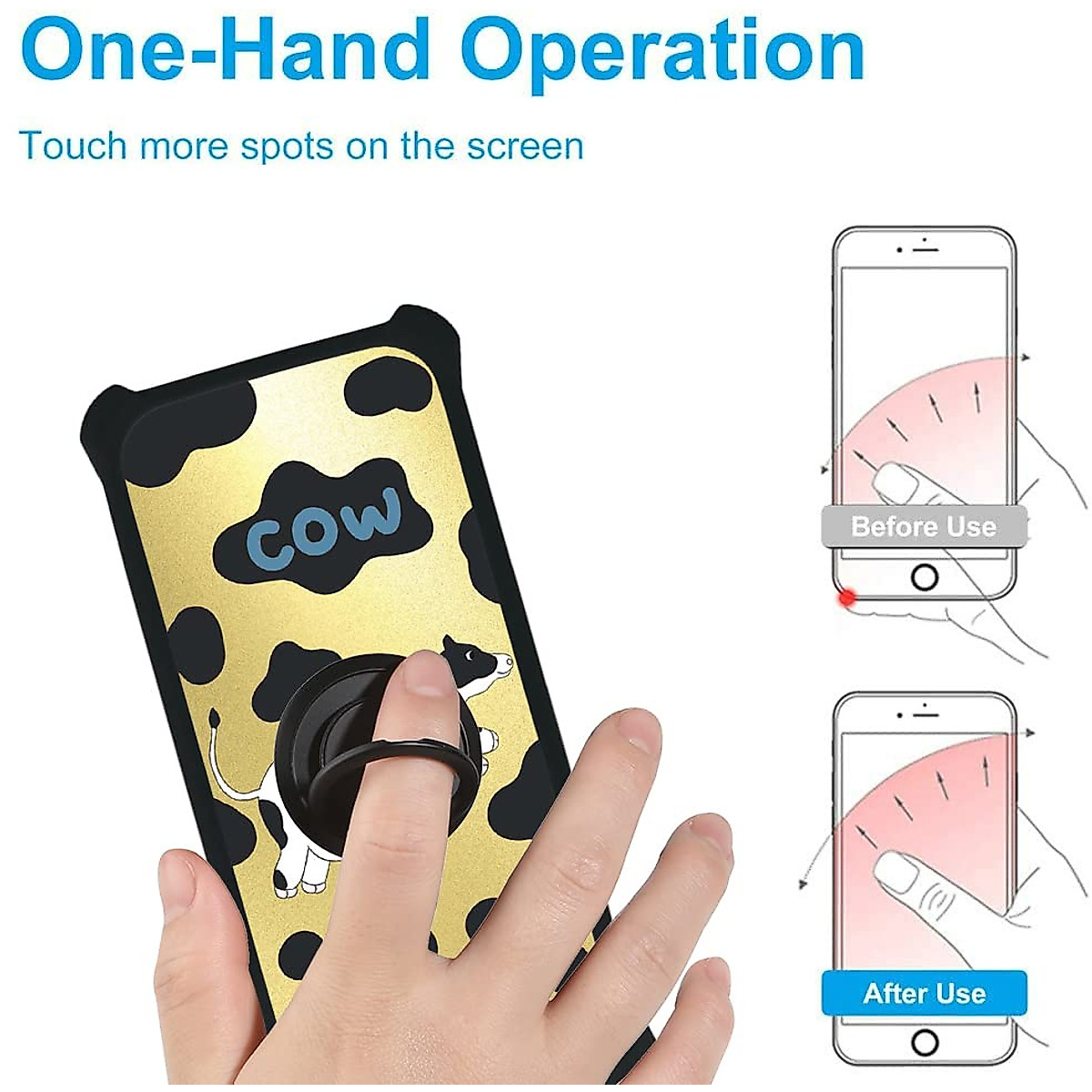 Aroepurt Case for Realme 7 PRO Case Compatible with Realme 7 PRO Phone Case Cover [with Tempered Glass Screen Protector][PC + TPU 2 in 1][Ring Support] [Golden Reflect Light] DJH-NN