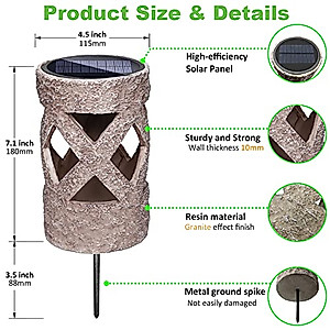 MXwcy Solar Garden Lights Outdoor Yard Rock Lights Led Landscape Lighting for Pathway Lawn Patio Yard Walkway, 2 Pack (Warm White)