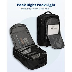 Hynes Eagle 2 in 1 Travel Backpack 22 inches Carry on Luggage 63L Rolling Backpack for Men Women with Packing Cubes 3PCS Set