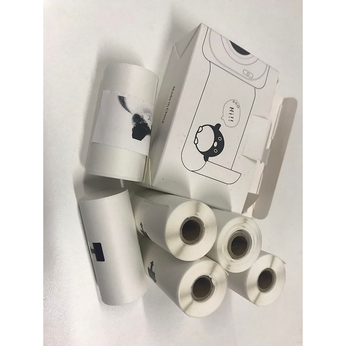 6x Mini Sticker Printer Thermal Printer Paper 57mm x 30mm for PeriPage A6 Portable Pocket Mobile Printer and Other Portable Small Label Maker, Mini Receipt Printer Thermal Paper White Self-Adhesive