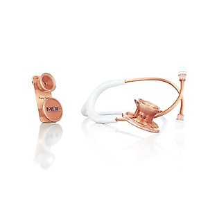 MDF Instruments Rosegold MD One Epoch Lightweight Titanium Stethoscope + MDF Pediatric Attachment with Clip