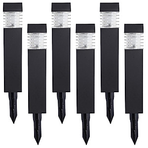 Sterno Home GL42077 Bollard Outdoor Landscape and Pathway Solar LED Lights 6pk, Black