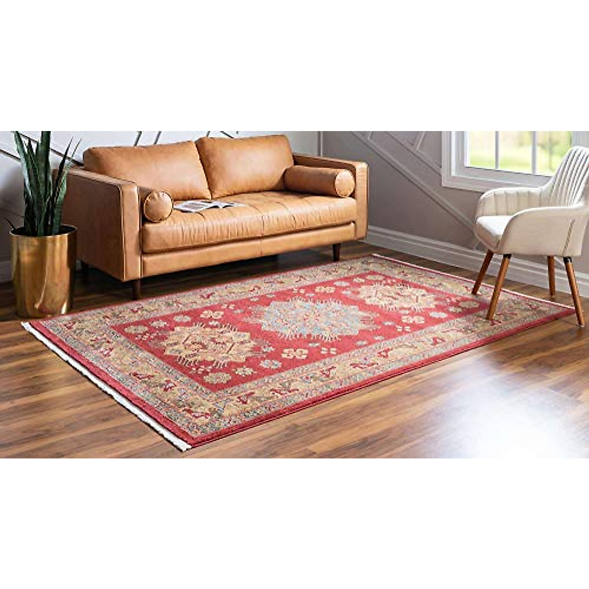 Unique Loom Sahand Collection Traditional Geometric Classic Red Area Rug (7' 0 x 10' 0)