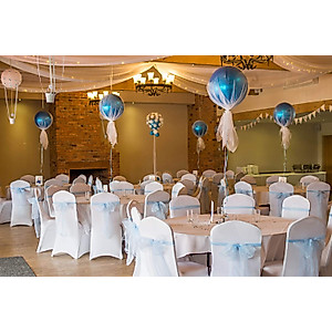 Obstal 10 PCS White Spandex Dining Room Chair Covers for Living Room - Universal Stretch Chair Slipcovers Protector for Wedding, Banquet, and Party