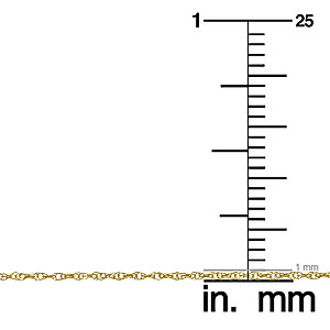 Kooljewelry 14k Yellow Gold Rope Chain Pendant Necklace (1 mm, 18 inch)