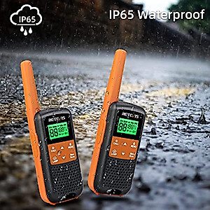 Retevis RT49 FRS Walkie Talkies for Adults, Rechargeable Two Way Radios Long Range, IP65 Waterproof Walkie Talkies, VOX NOAA Flashlight, Portable 2 Way Radio for Cruises, Camping 4 Pack
