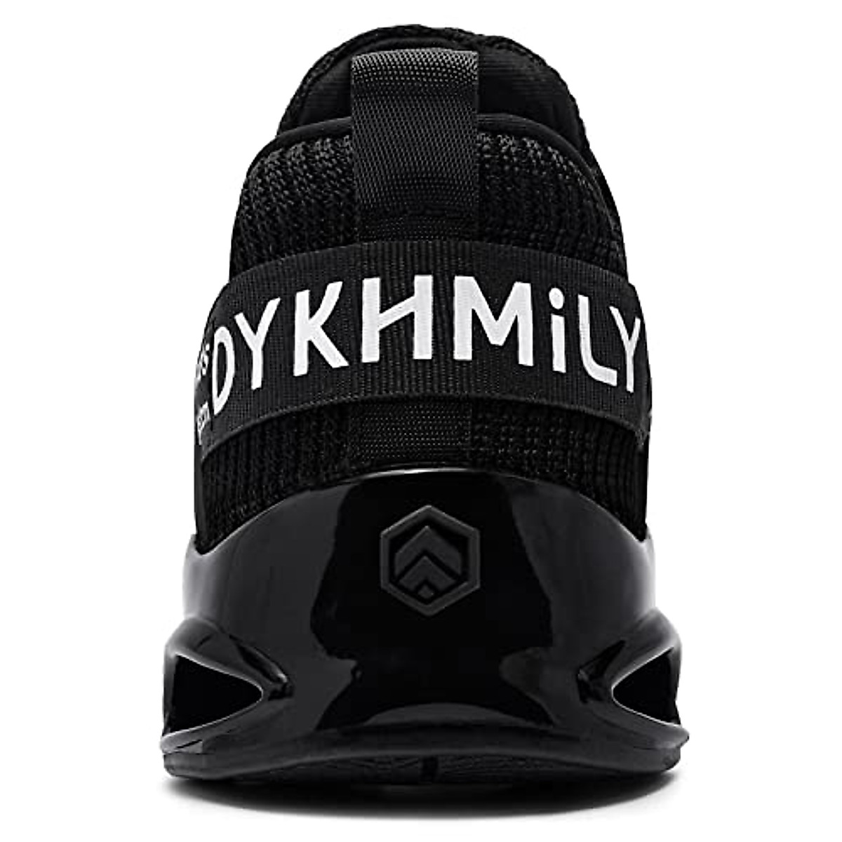 DYKHMATE Steel Toe Shoes for Men Women Lightweight Fashion Safety Sneakers Breathable Comfortable Safety Toe Slip On Tennis Shoes for Work (10.5, Black White)