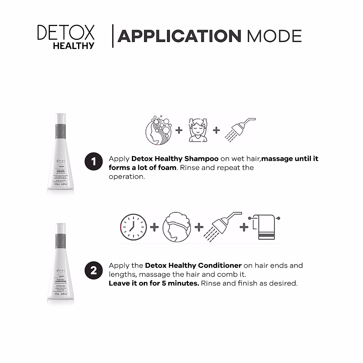 YBERA PARIS Professional Detox Healthy DUO | Refreshing Care for Oily | Prevent Hair Loss | Stimulate Growth & Improve Damaged Hair | Shampoo 8.4 Oz & Conditioner 8.8 Oz