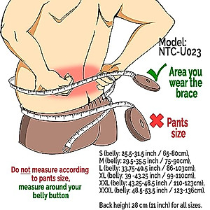 NeoTech Care Adjustable Double Pull Lumbar Brace/Lower Back Belt, Black, Size S