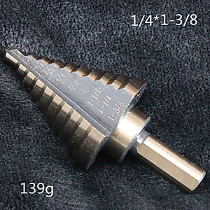 Yesland 5pcs Hss Cobalt, Multiple Hole 50 Sizes High Speed Metal Step Drill Bit Set with Aluminum Case