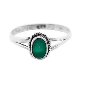 Koral Jewelry Created Emerald Vintage Look Ring 925 Sterling Silver US Size 5 6 7 8 9 (8)