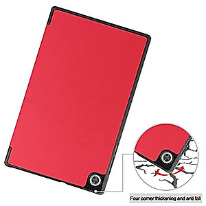 GWYLH Vegan Leather Case for Lenovo M10 HD 2nd Gen 10.1inch 2020 (TB-X306X/TB-X306F), Light Weight Slim Tri-Fold Case Magnetic Cover Stand Red