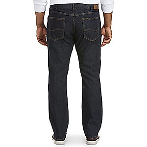 Lee Men's Big & Tall Extreme Motion Relaxed Straight Jean Black 44W x 32L